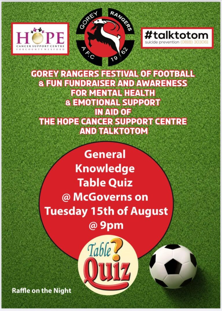 Gorey Rangers Festival of Football and Fun Fundraiser - Hope Cancer ...