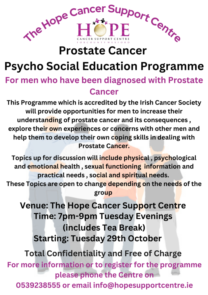 Prostate Cancer Psycho Social Education Programme (Week 1) - Hope ...